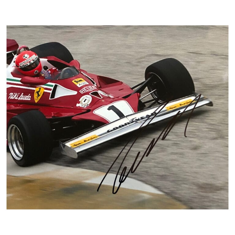 Niki Lauda Signed Ferrari Photo Display