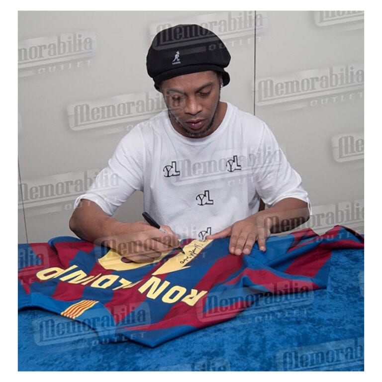Ronaldinho Signed FC Barcelona Shirt - Elite Exclusives