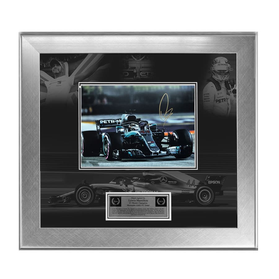 Lewis Hamilton Signed Photo 2018 Display - Elite Exclusives