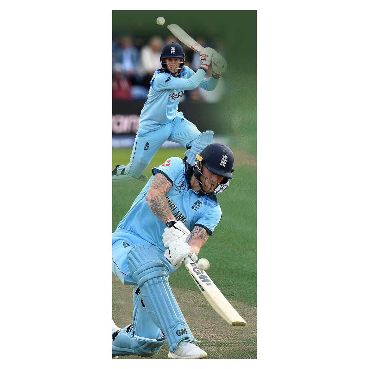 Ben Stokes & Joe Root Signed 2019 World Cup Cricket Bat Display - Elite ...