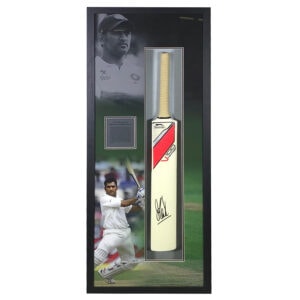 MS Dhoni Signed Cricket Bat Display - Elite Exclusives