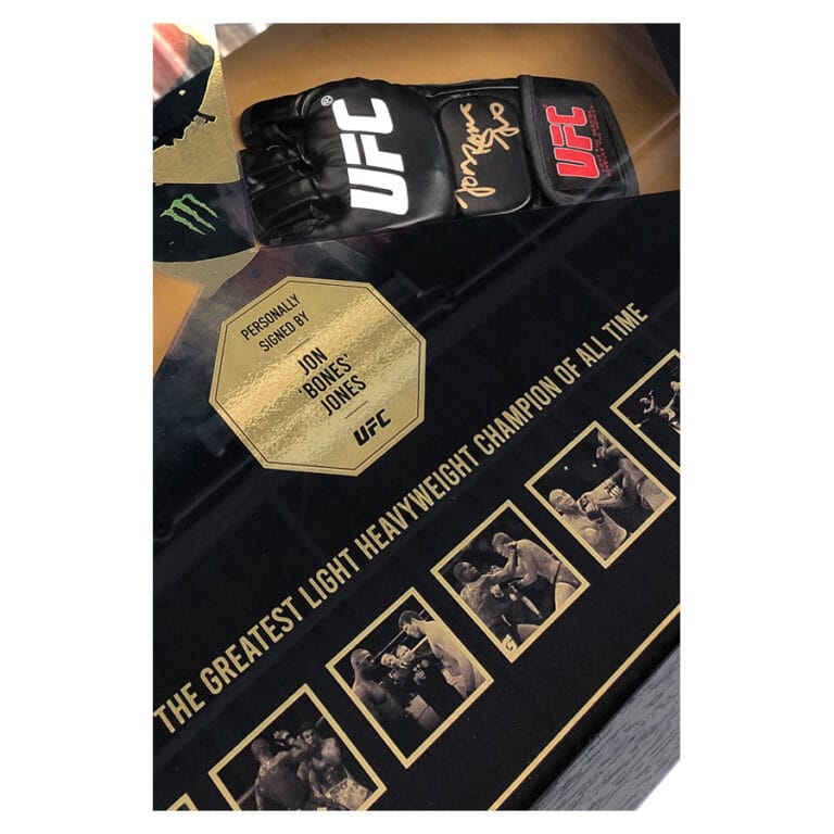 Jon Jones Signed UFC Glove Display - Elite Exclusives