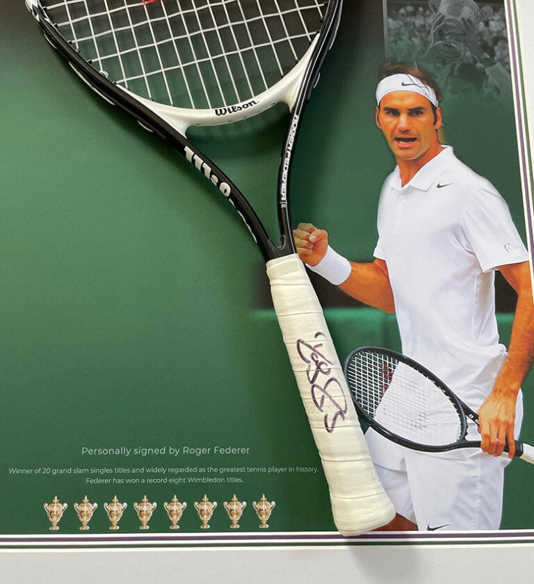 Roger Federer Signed Racket Display - Wimbledon Legacy Display - Elite ...
