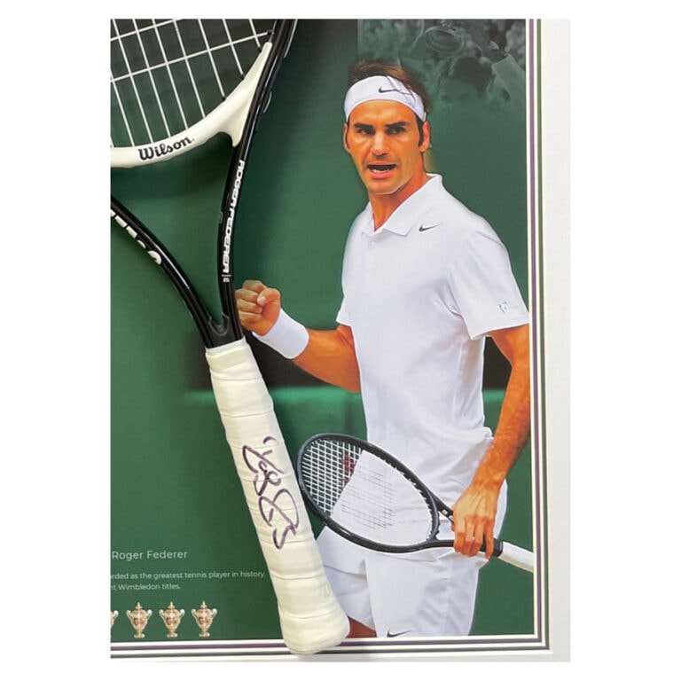 Roger Federer Signed Racket Display - Wimbledon Legacy Display - Elite ...
