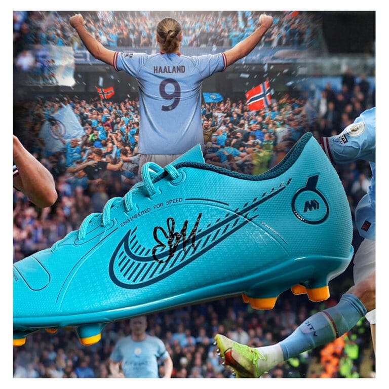 Erling Haaland Signed Nike Boot - Manchester City - Framed Elite Exclusives