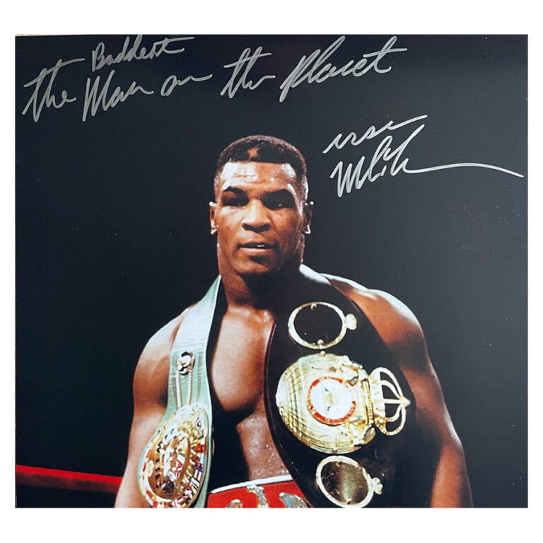 Mike Tyson Signed Large Photo Display Baddest Man On The Planet