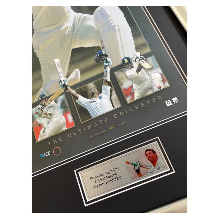 Sachin Tendulkar Signed Cricket Print Display - Elite Exclusives